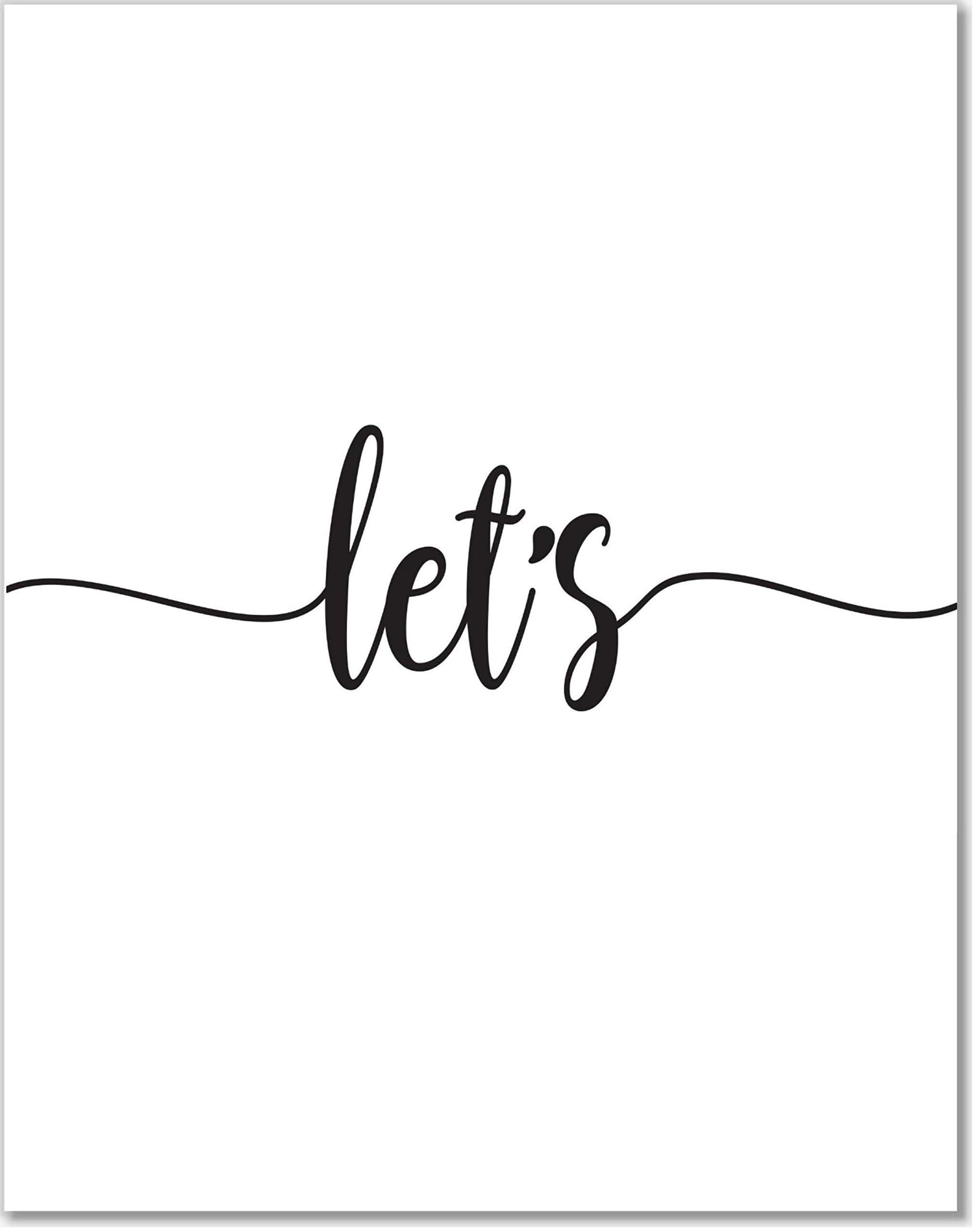 Let's Sleep In Art Prints - Bedroom Wall Decor - 11x14 - Set of 3 – Above Bed Wall Decor - Black and White Minimalist Bedroom Wall Art - Unframed