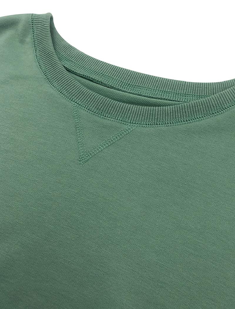 Bingerlily Womens Casual Long Sleeve Sweatshirt Crew Neck Cute Pullover Relaxed Fit Tops (Green,Small)