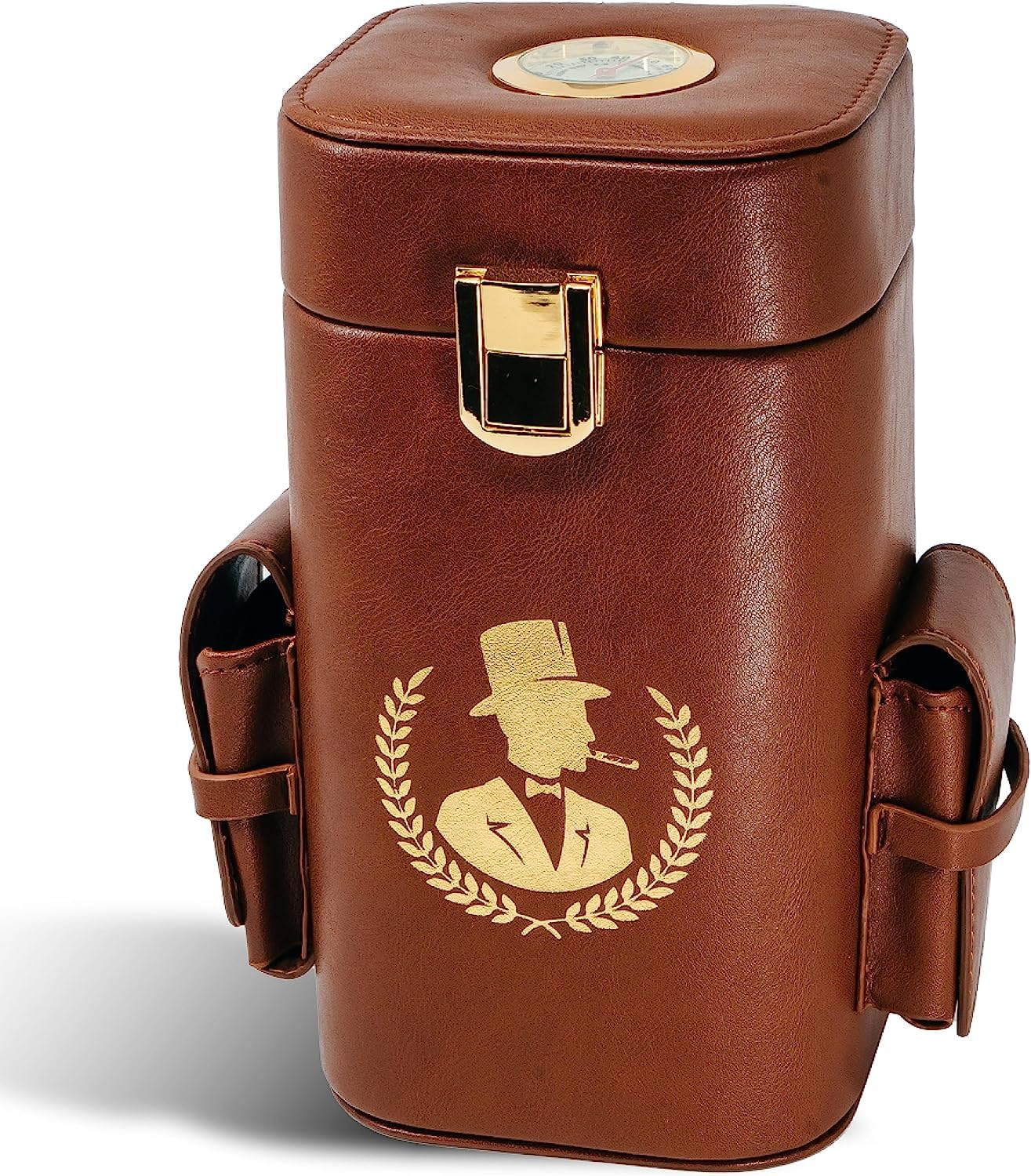 UrbanXElites Cigar Case - Holds up to 25 Cigars, Cedar Wood Cigar Humidor Travel Case with Humidifier and Pouch