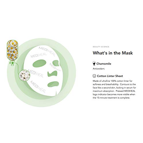 Mediheal Official [Korea's No 1 Sheet Mask] - Tea Tree Essential Blemish Control Mask - Skin Soothing & Sebum Control Mask Pack for Sensitive Oily Skin(10 Masks)
