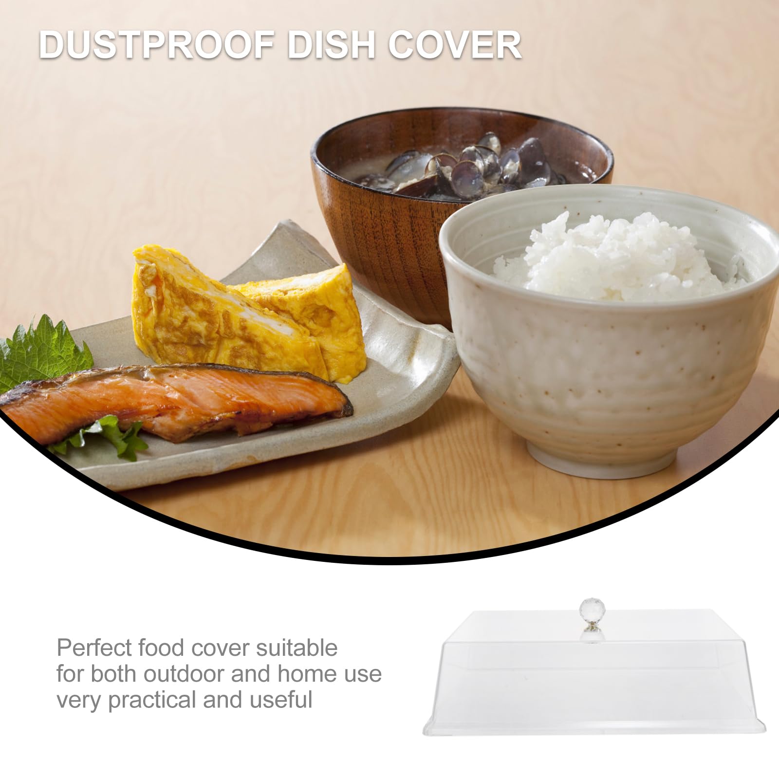 Luxshiny Cake Stand Cover, Cake Dome Rectangular Food Cover Cake Display Stand Cover for Home Kitchen Party (34* 24* 10.5cm)