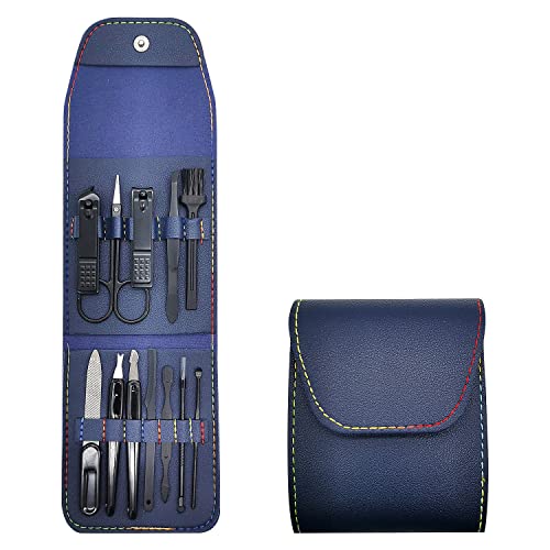 Nail Clippers Set with Stainless Steel Fingernail Clippers and Toenail Clippers, Portable 12 Pieces Set for Men and Women