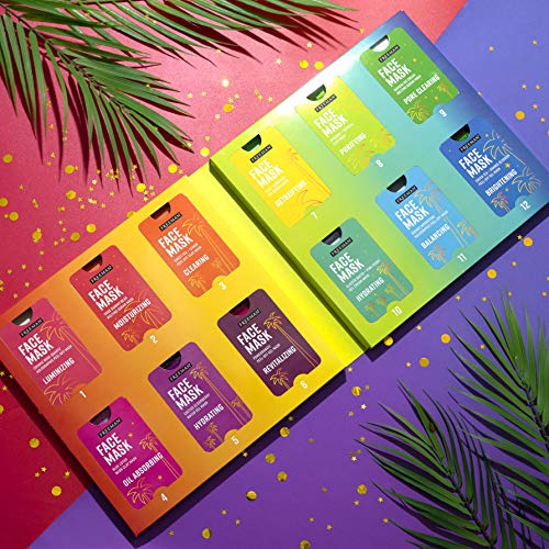 Freeman Beauty Glow Face Mask for Skin Care, With Clay, Peel-Off, Sugar, and Mud Masks, Set of 12
