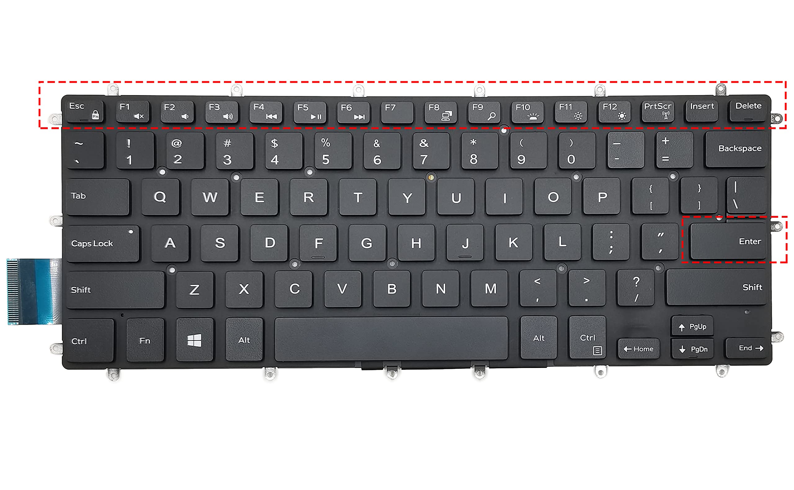 AIVIBRANT Keyboard w/Backlit for Dell Inspiron 13 (5368 5378 5379 7368 7373 7375 7378 7573) 2-in-1, Inspiron 15 (5568 5578 7569 7579) 2-in-1, Inspiron 13 (5370 7370), 14 7460, 15 (7560 7570),0G9N34
