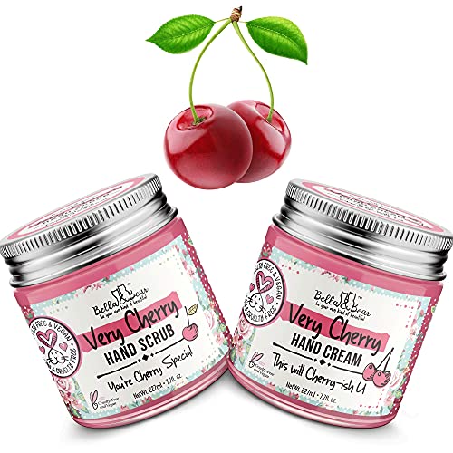 Bella & Bear Very Cherry Hand Cream for Dry Hands β 6.7oz Vegan Friendly Hand Moisturizer β Non Greasy and Fast Absorbing Formula