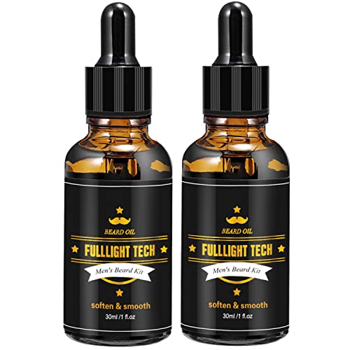 2 Pack Beard Oil for Men Growth 100% Natural Argan Oil,Jojoba Oil Leave in Conditioner Softener for Mustache Grooming Moisturizing