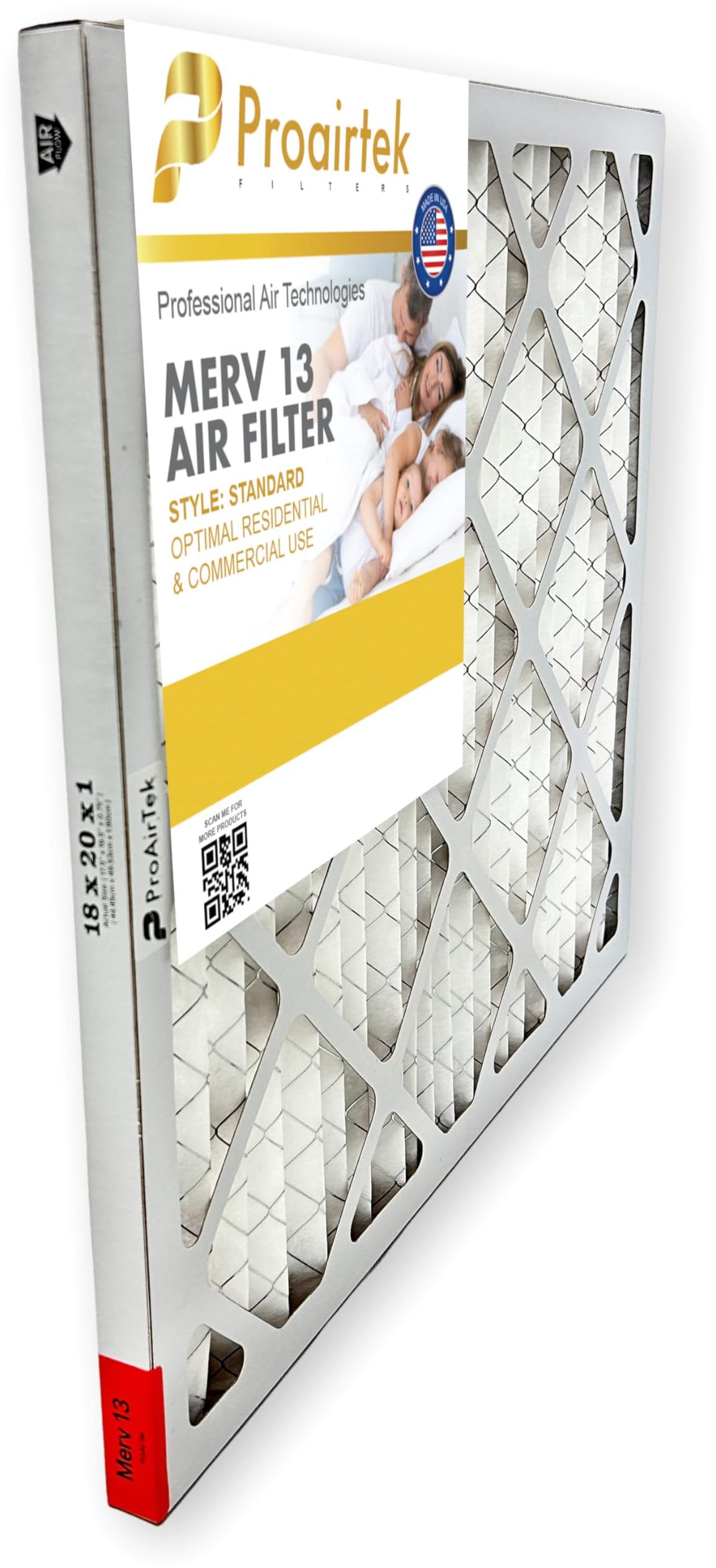 Proairtek AF18201M13SWH Model 18x20x1 Pack of 6 Air Filters, MERV 13; Ideal for Anyone Wanting Clean, Crisp Air in Their Home