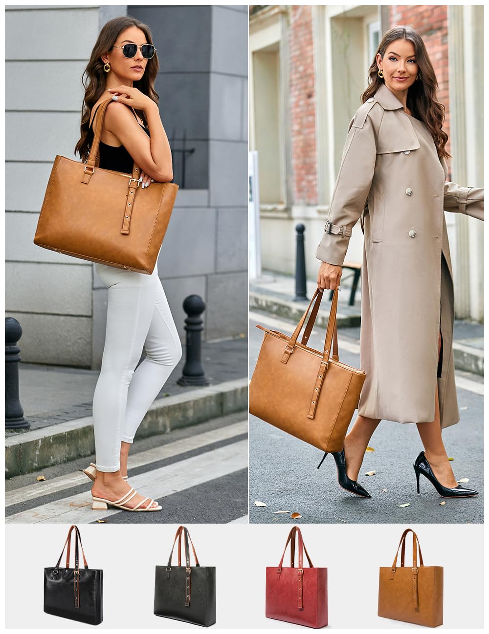 Laptop bag for women 15.6 Inch work bags for women Business Office Computer Bag work bag work tote bags for women Brown