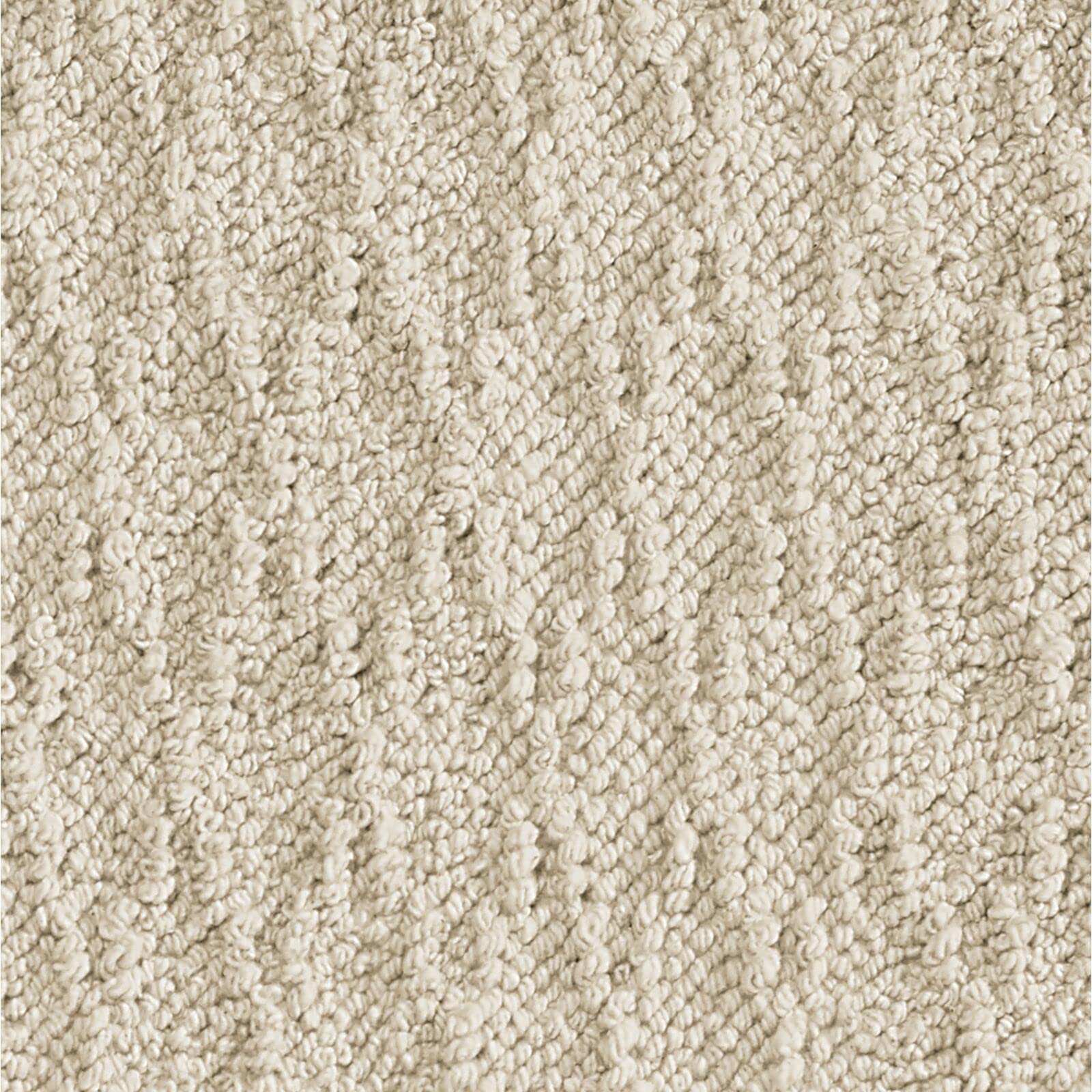 mDesign Soft 100% Cotton Luxury Rectangular Spa Mat Rugs, Water Absorbent, Diamond Design - for Bathroom Vanity, Tub/Shower, Machine Washable - Runner, Standard & Small Rug - Set of 3 - Linen/Tan