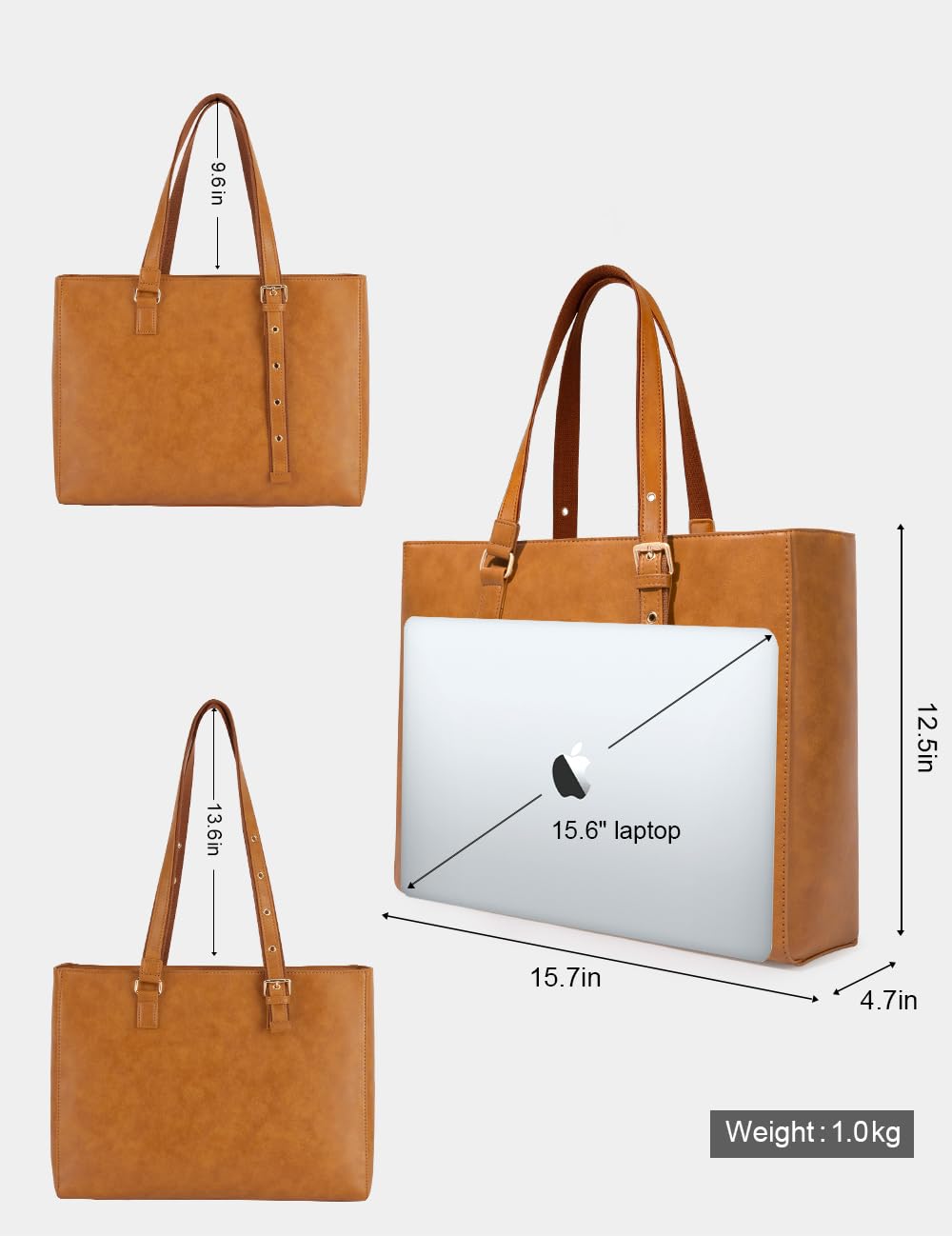 Laptop bag for women 15.6 Inch work bags for women Business Office Computer Bag work bag work tote bags for women Brown
