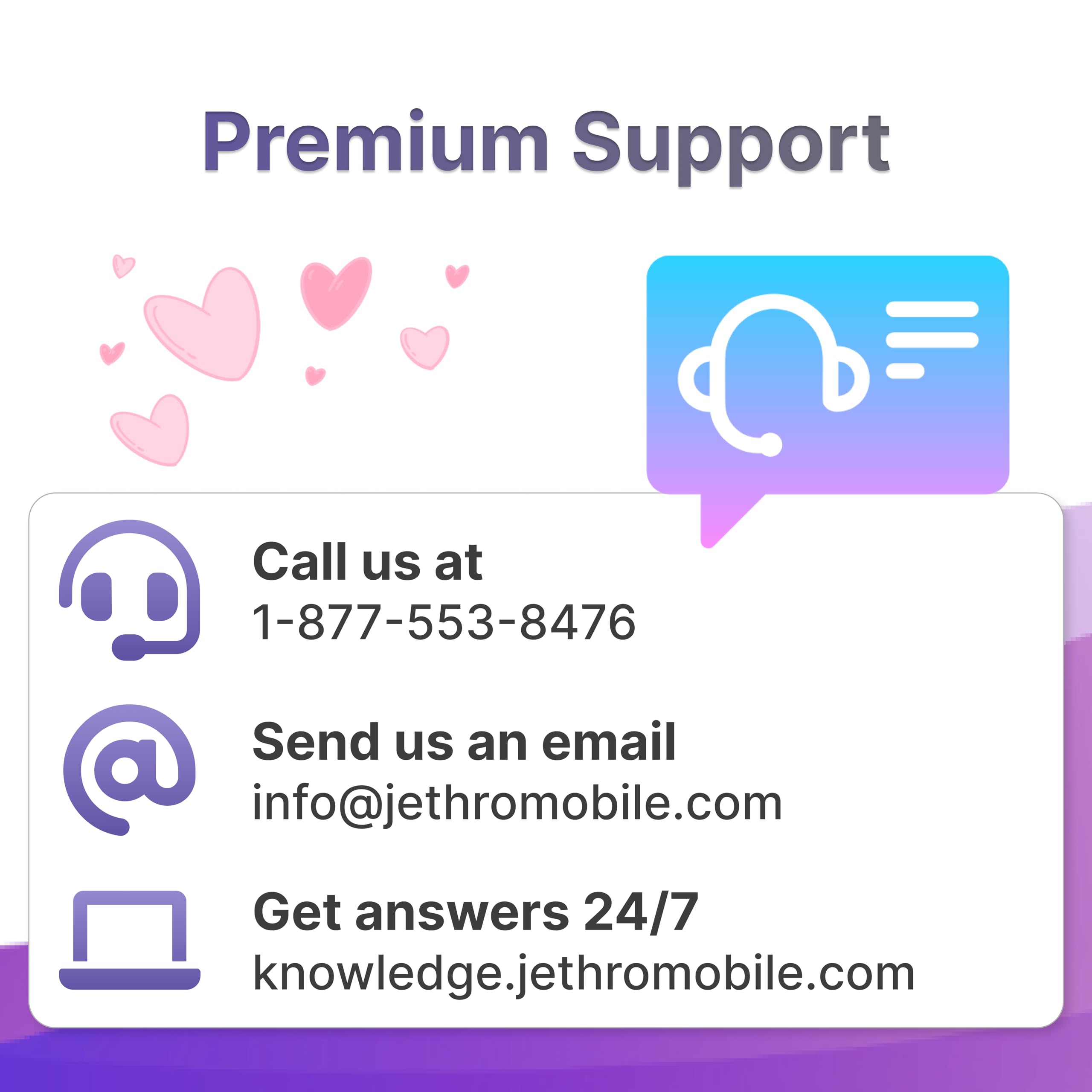 Jethro Mobile USA SIM Card, 5GB High-Speed Data, Unlimited Talk & Text, Hotspot & Tethering, International Calling to Canada, Mexico & 80+ Countries, Prepaid No Contract (30 Days)