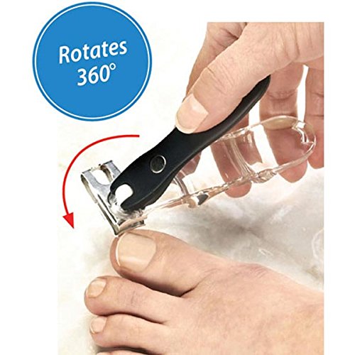 EZ Grip 360 Degree Rotary Stainless Steel Sharp Blade Fingernail Toenail Clipper, Trimmer and Cutter