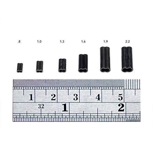 Rite Angler Copper Mini Double Barrel Crimping Sleeves (100 Pack) 60 lb. - 400 lb., .8mm-2.2mm Test Mono Rig Making Saltwater Freshwater Fishing (1.0mm Inside Diameter, 80 lb. Test)