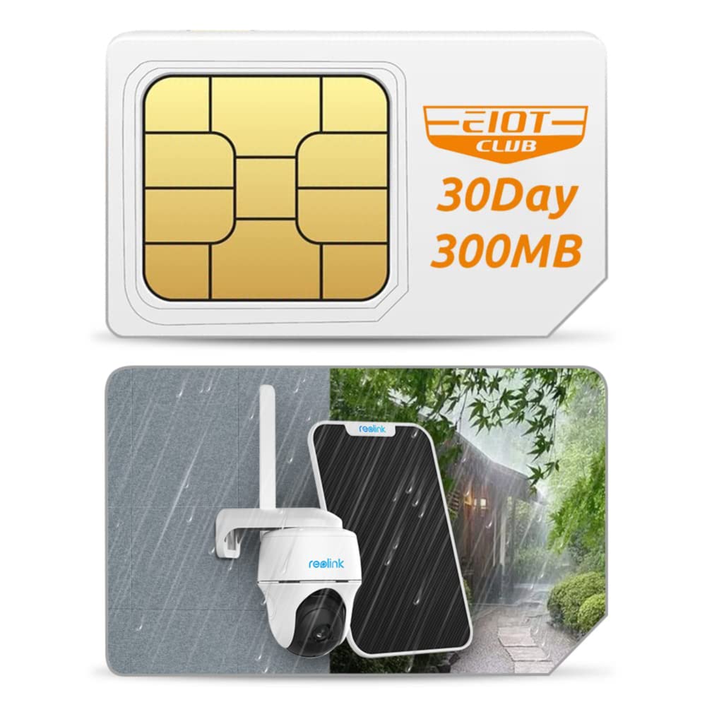 Prepaid SIM Card for Reolink Cellular Solar Camera 300MB（50MB to 120GB Optional） for 30 Days IOT 2G/3G/4G Data Cards for IPad IP Camera Data Only