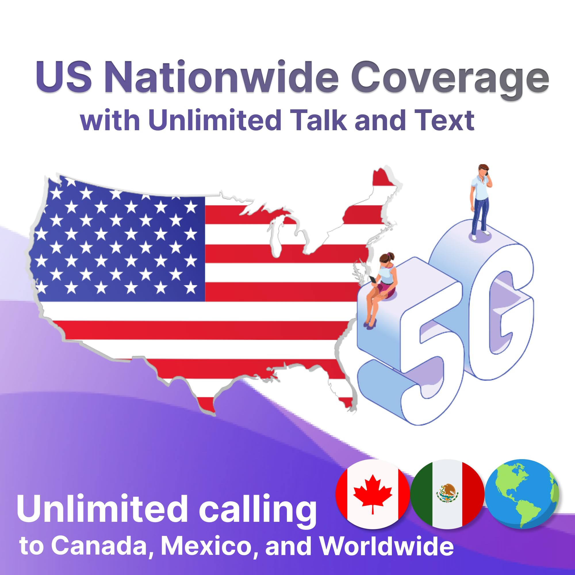 Jethro Mobile Unlimited Talk & Text Plan (No Internet Data), Suitable for Seniors, Kids, Students and Dumb Phones, 3-in-1 SIM Card Kit, Prepaid Phone Plan (180 Days)