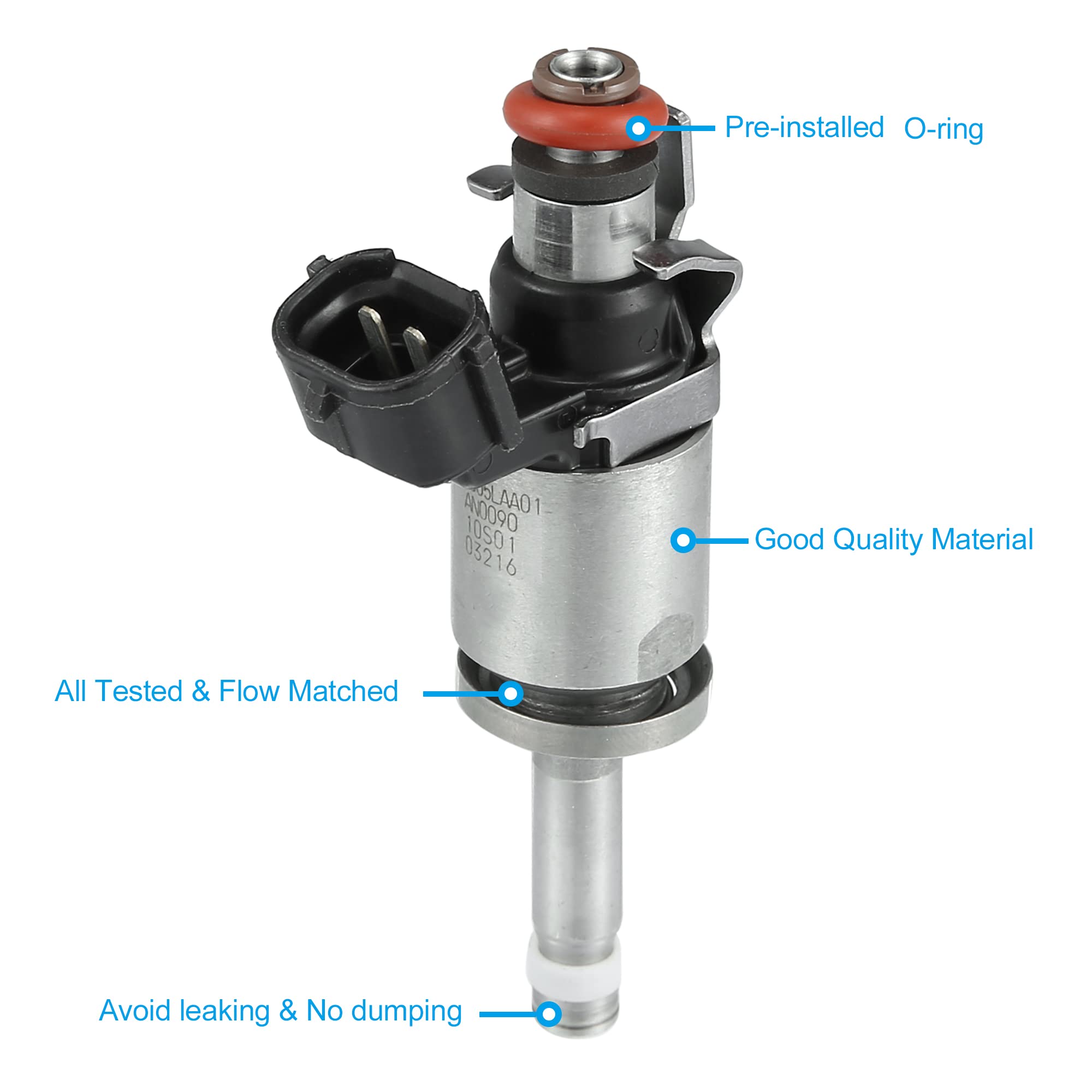 X AUTOHAUX 16450-5LA-A01 Fuel Injector Nozzle Flow Matched Replacement for Honda Accord 13-17 for Honda CR-V 15-17 for Acura ILX TLX 15-17 2.4L 4pcs
