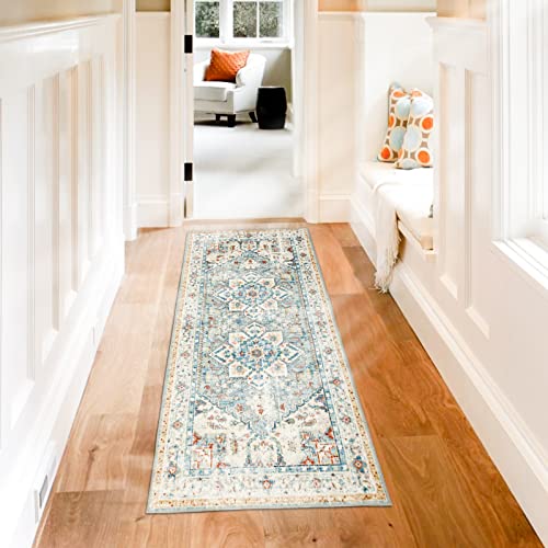 Lbris Washable Runner Rug,2'x6',for Hallway Laundry Room Kitchen Entryway Bathroom,Non Slip Rug Runners with Rubber Backing,Non Skid Stain-Resistant Non Shedding Runners(Vintage)