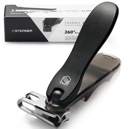 Easy Nail Clippers Toenail Steinder® Convenient Grip 360 for Senior for Thick Toe Nail Clippers Set Toe Nail Clippers for Men (Toenail Clippers)