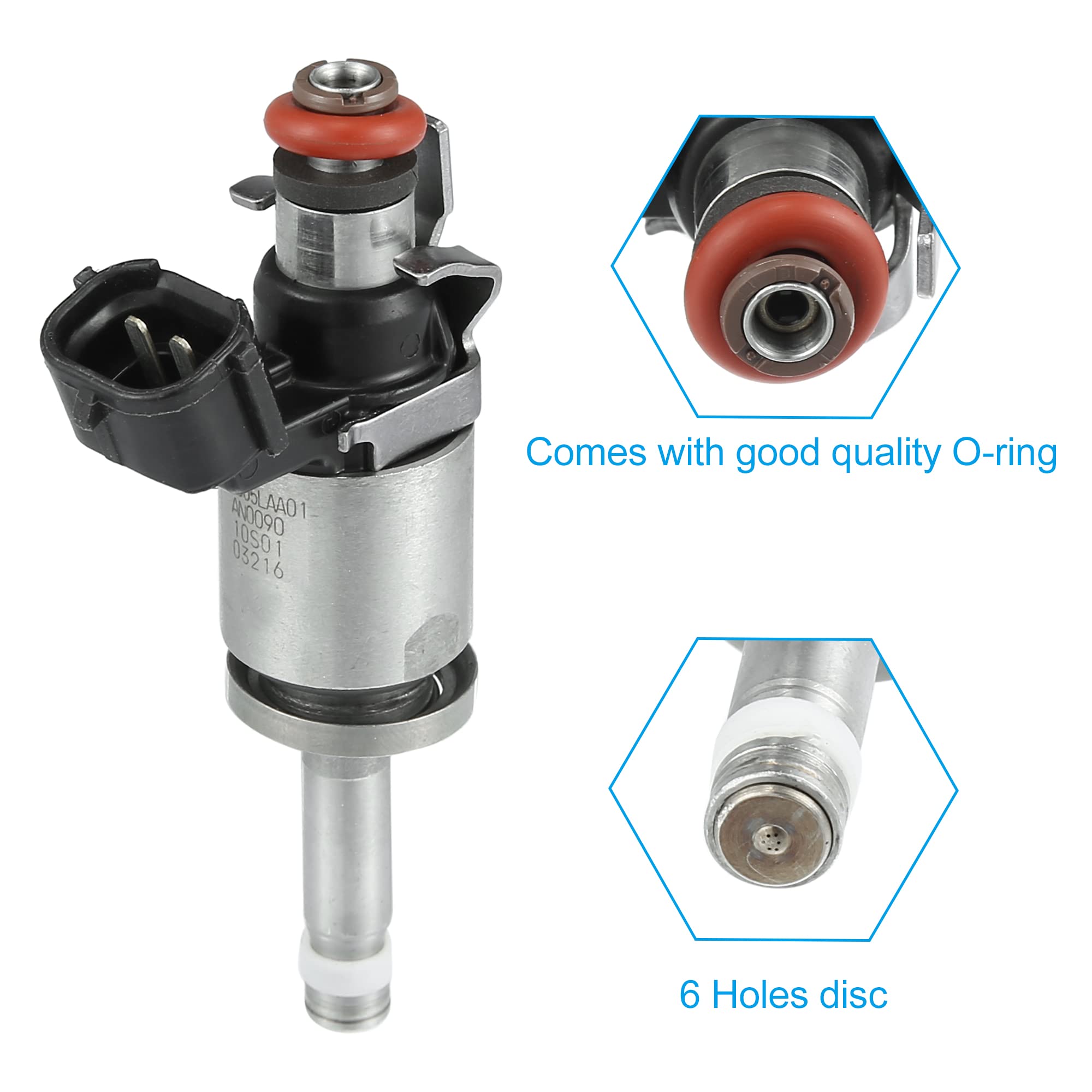 X AUTOHAUX 16450-5LA-A01 Fuel Injector Nozzle Flow Matched Replacement for Honda Accord 13-17 for Honda CR-V 15-17 for Acura ILX TLX 15-17 2.4L 4pcs