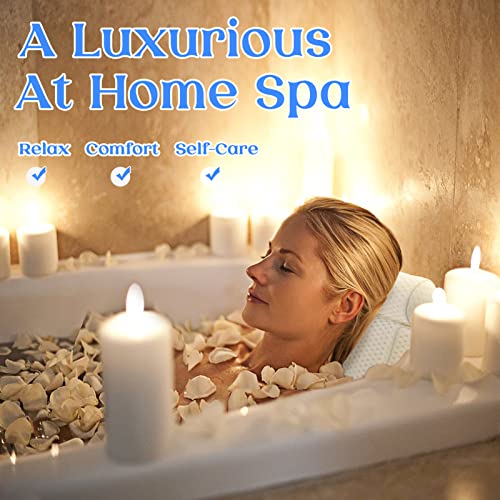 Bath Pillow, Bathtub Pillow with Anti-Slip Suction Cups, 4D Mesh Soft Spa Bath Tub Pillow, Bath Pillows for Tub with Neck and Back Support Fits Bathtub Spa Tub, Father's Day Dad Gifts