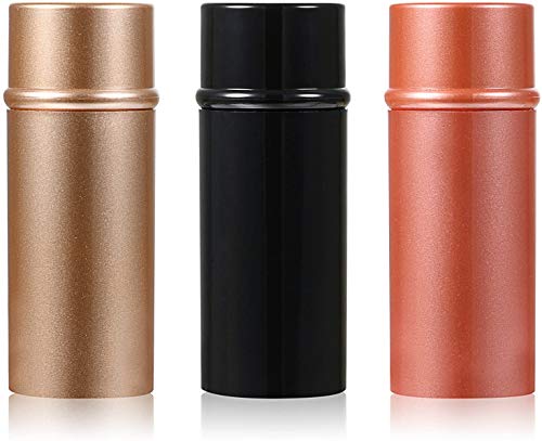JewelryWe 3 Colors Cosmetic Beauty Makeup Minerals Powder Brush Travel Retractable Kabuki Brush,Foudation Blush Brush Cosmetic Tool (3pcs)