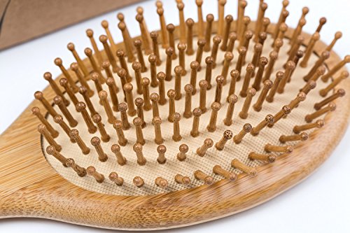 SHARCA Premium Wooden Bamboo Hair Brush with Ball Tipped Bristles from Natural Wood. Organic, Biodegradable, No plastic