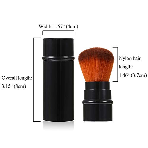 JewelryWe 3 Colors Cosmetic Beauty Makeup Minerals Powder Brush Travel Retractable Kabuki Brush,Foudation Blush Brush Cosmetic Tool (3pcs)