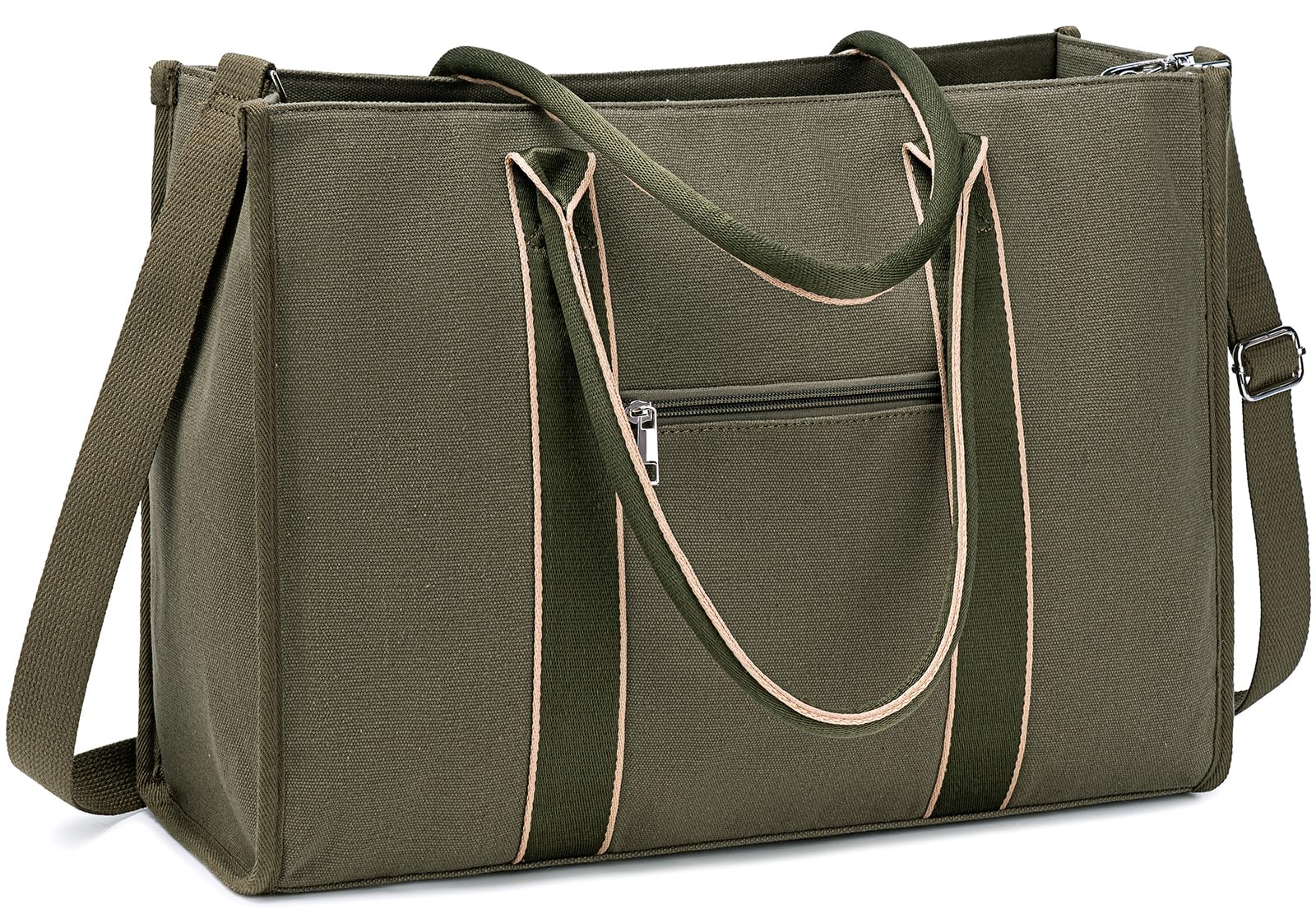 Laptop Tote Bag for Women Work 15.6 inch Canvas Shoulder Bags Computer Messenger Purse Teacher Handbag Office Briefcase