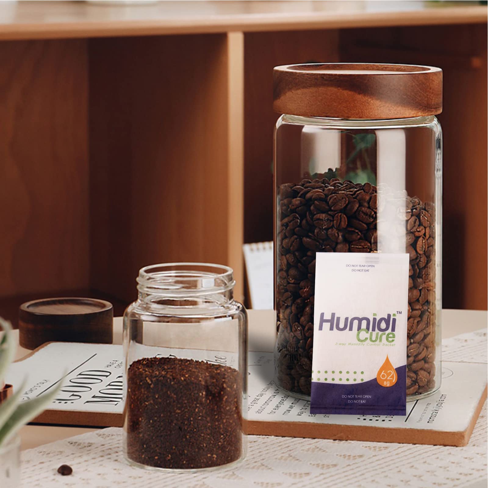 Humidi-Cure 10Pack RH62% Humidity Packs,2-Way Humidity Control Packs,62% Humidor Packets for Herbs with RH Indicator Card,Size 8Gram