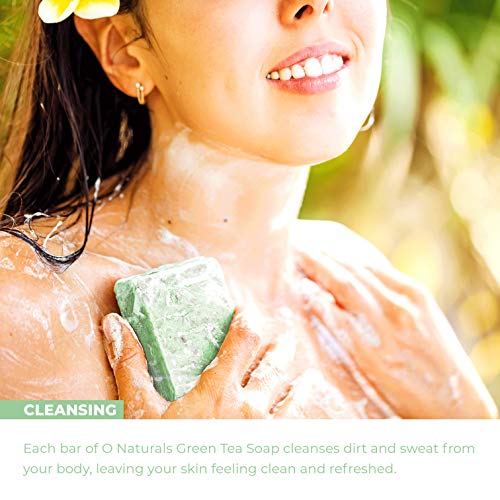 O Naturals 6-Piece Green Tea Herbal Essential Oils Natural Bar Soap Collection Moisturizing Face & Body Cleanser Gift Set Vegan Ingredients Shea Butter Enriched. Men & Women 4oz