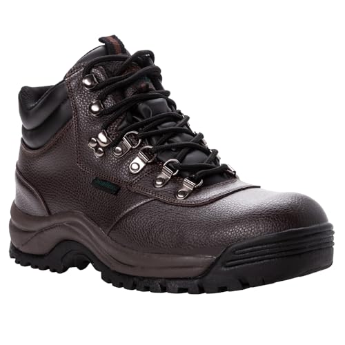 Propét Women's Shield Walker Construction Boot, Bronco Brown, 13 X-Wide