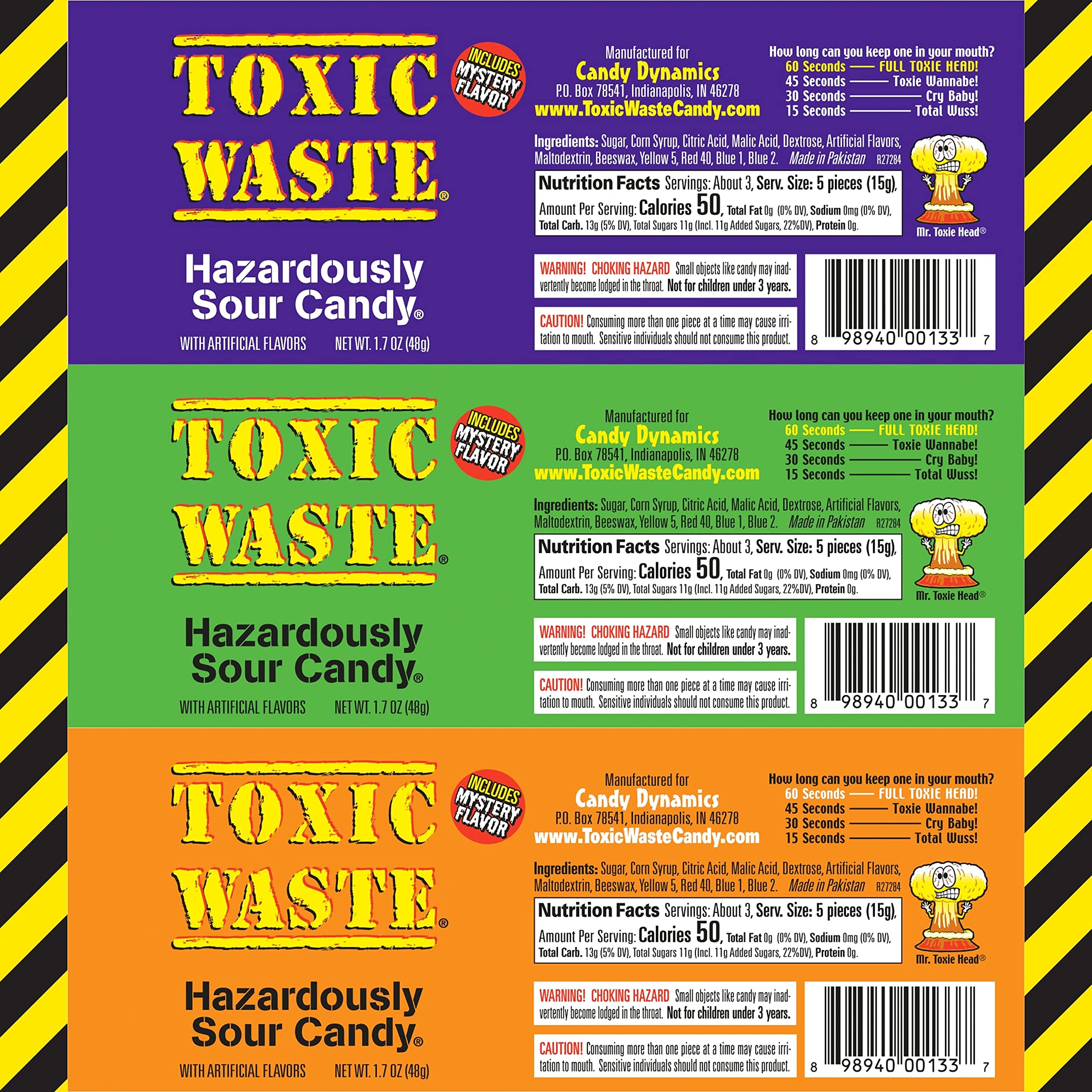 TOXIC WASTE | 3-Pack Toxic Waste Special Edition Drums of Assorted Sour Candy - 5 Flavors and 1 NEW Mystery Flavor (1.7 oz)