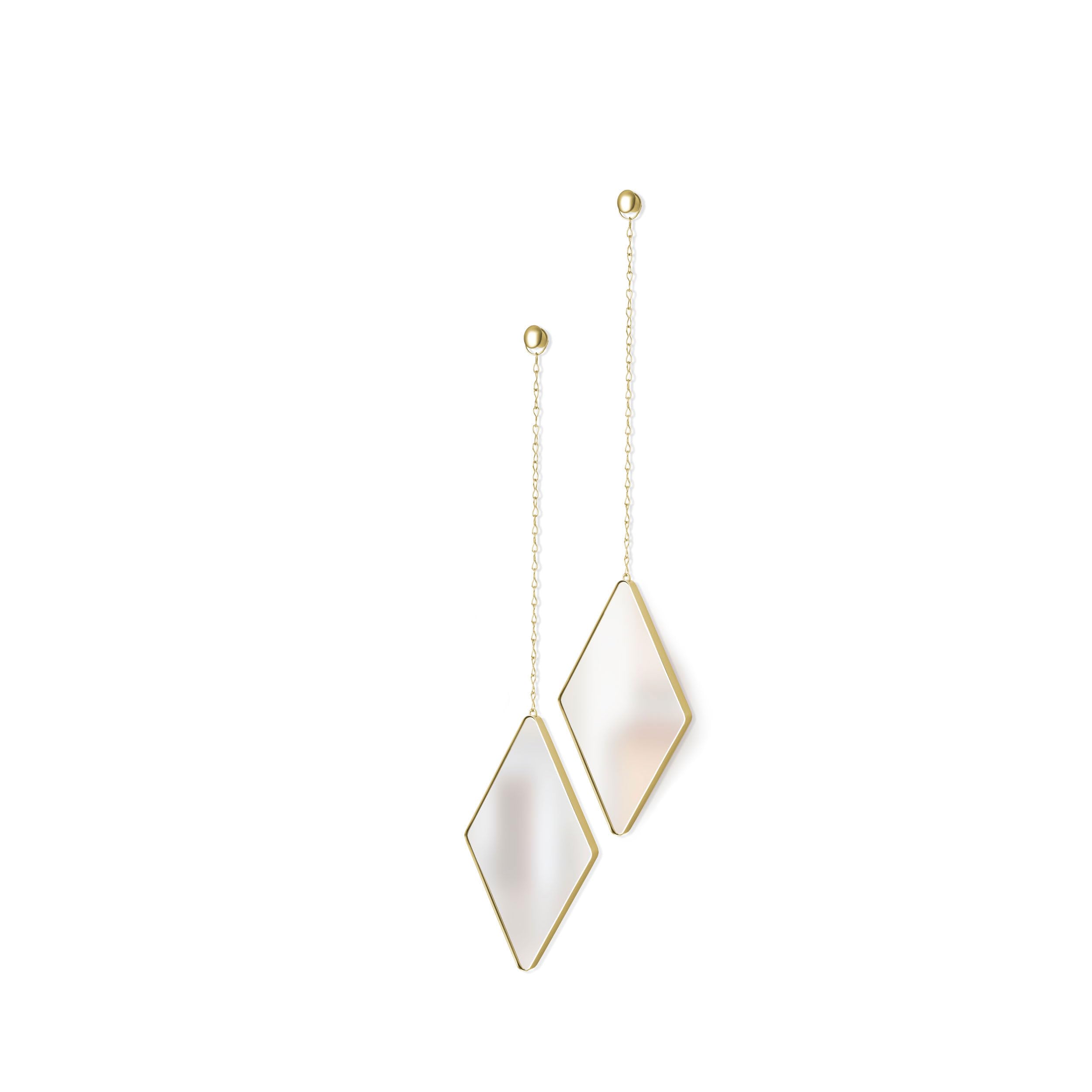 Umbra 358777-221 Dima, Matte Brass, Set of 3, Trio of Decorative Mirrors Apartment Décor/Wall Art, Diamond