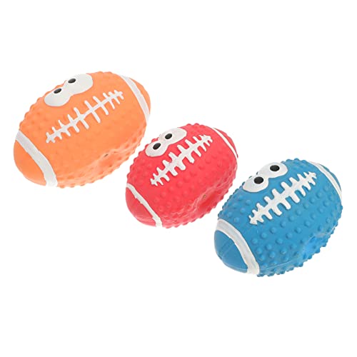 NOLITOY 3pcs Teething Ball Toys Pet Chew Toys Teething Toys Squeaky Balls for Dogs Rubber Balls for Dogs Puppy Chew Toy Dog Balls Outdoor Toys Dog Squeaky Toys Vocalize Sound Toy Emulsion
