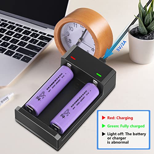 REACELL 18650 Lithium Battery Charger, Univerisal Lithium Charger for 3.7V 18350 26650 22650 21700 16340 14500 36650 Lithium Battery