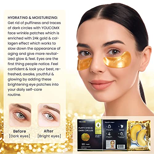 YoucomX Under Eye Patches for Puffy Eyes & Dark Circles 20 Pairs
