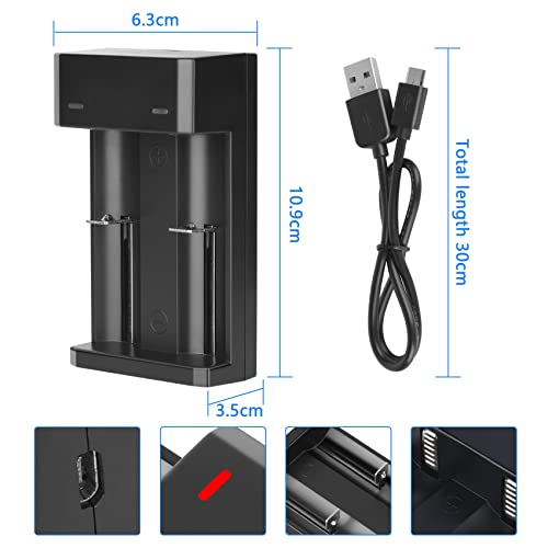 REACELL 18650 Lithium Battery Charger, Univerisal Lithium Charger for 3.7V 18350 26650 22650 21700 16340 14500 36650 Lithium Battery