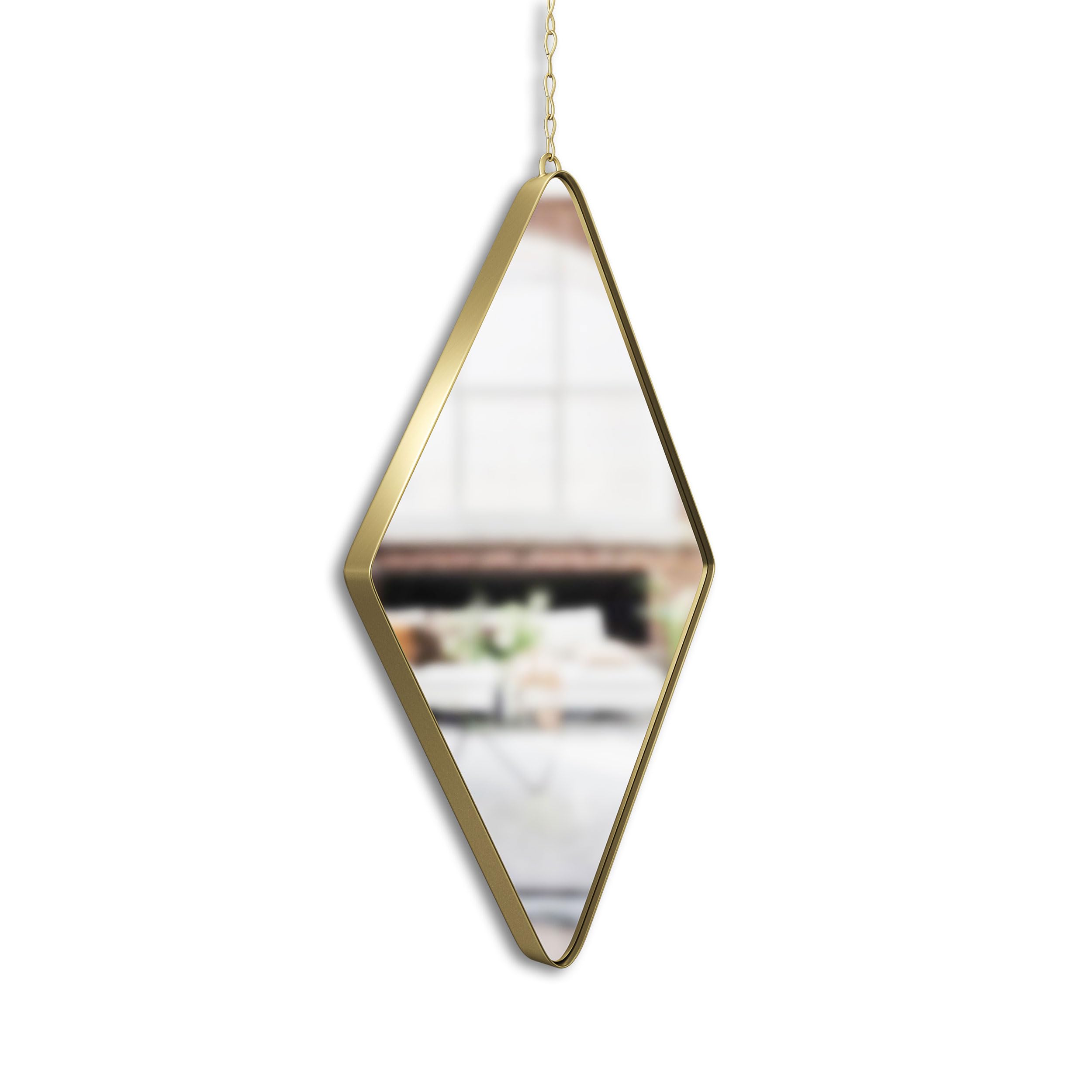 Umbra 358777-221 Dima, Matte Brass, Set of 3, Trio of Decorative Mirrors Apartment Décor/Wall Art, Diamond