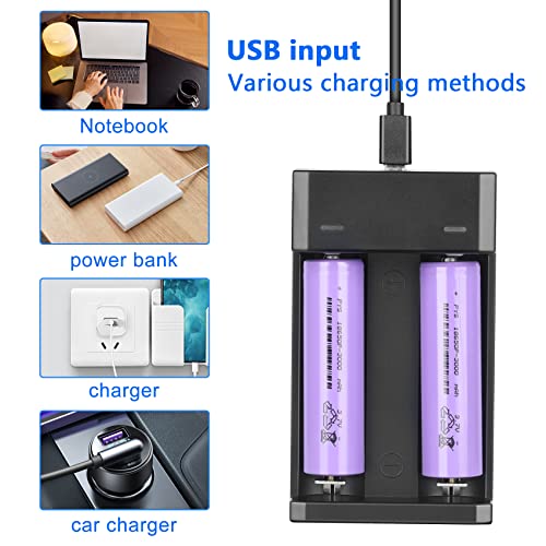 REACELL 18650 Lithium Battery Charger, Univerisal Lithium Charger for 3.7V 18350 26650 22650 21700 16340 14500 36650 Lithium Battery