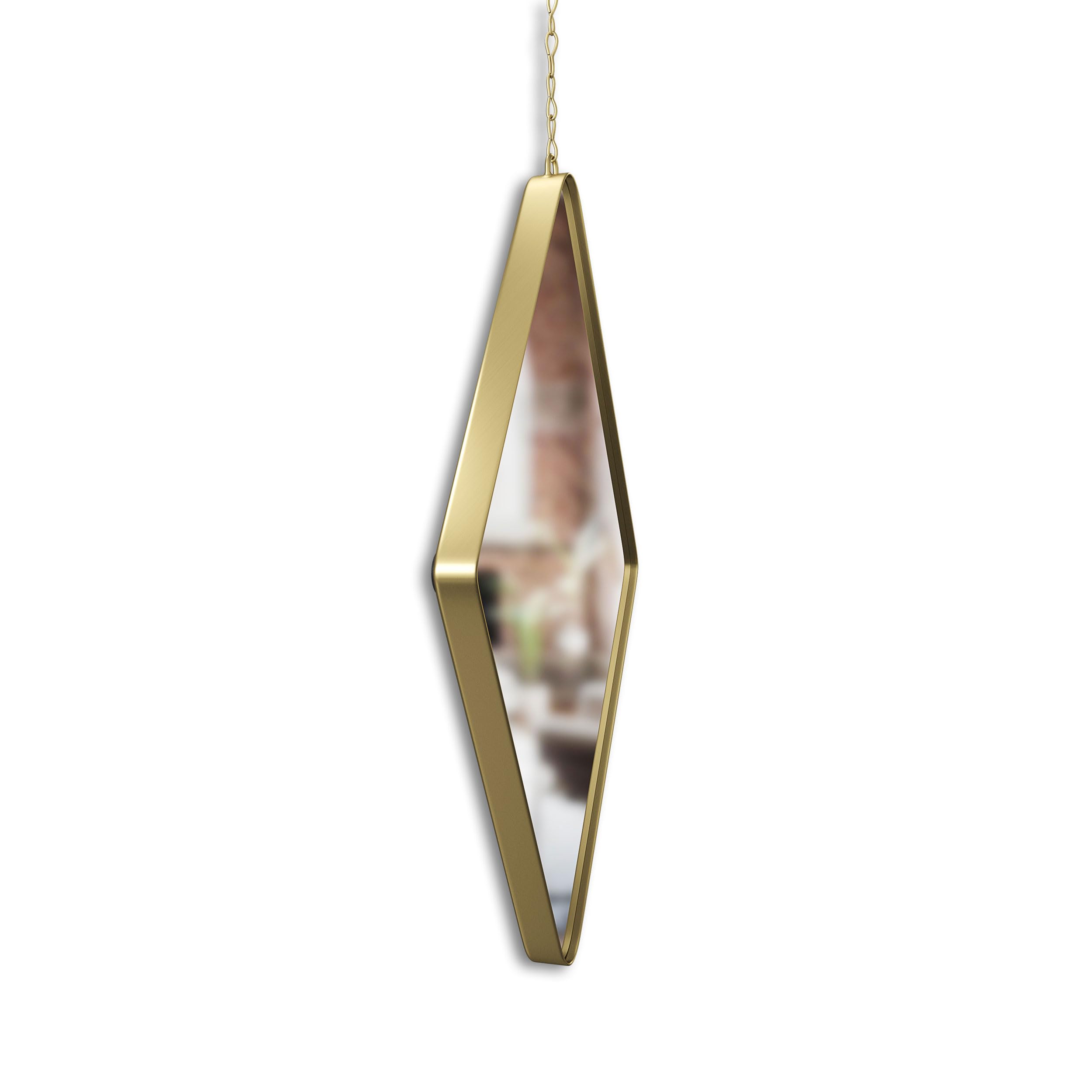 Umbra 358777-221 Dima, Matte Brass, Set of 3, Trio of Decorative Mirrors Apartment Décor/Wall Art, Diamond
