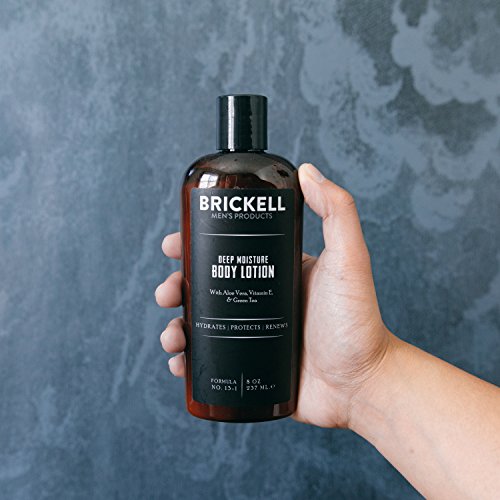 Brickell Men's Deep Moisture Body Lotion for Men, Natural and Organic Protects and Hydrates Dry Skin, 8 Ounce, Scented