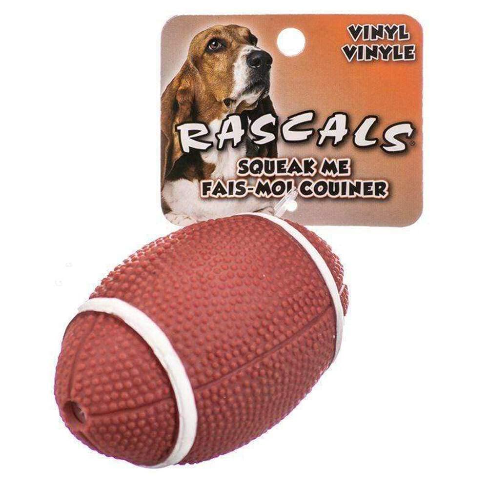 Coastal Rascals Vinyl Football Dog Toy, 4 Inch, with in-Line Squeaker