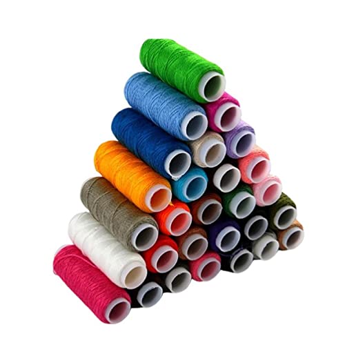 55 Yards Waxed String 28 Color Waxed Thread Colorful Sewing Thread Hand Stitching Thread Hand Manual Sewing Waxed Cord Hand Stitching Thread Set Waxed Thread for Weaving Polyester Thread