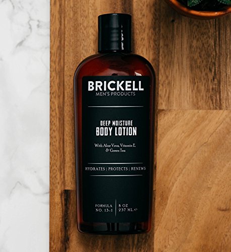 Brickell Men's Deep Moisture Body Lotion for Men, Natural and Organic Protects and Hydrates Dry Skin, 8 Ounce, Scented