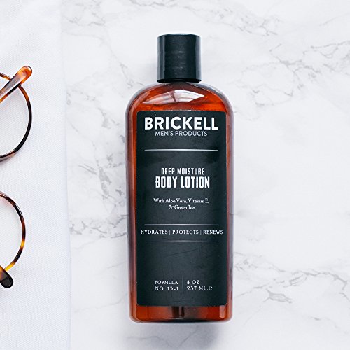 Brickell Men's Deep Moisture Body Lotion for Men, Natural and Organic Protects and Hydrates Dry Skin, 8 Ounce, Scented