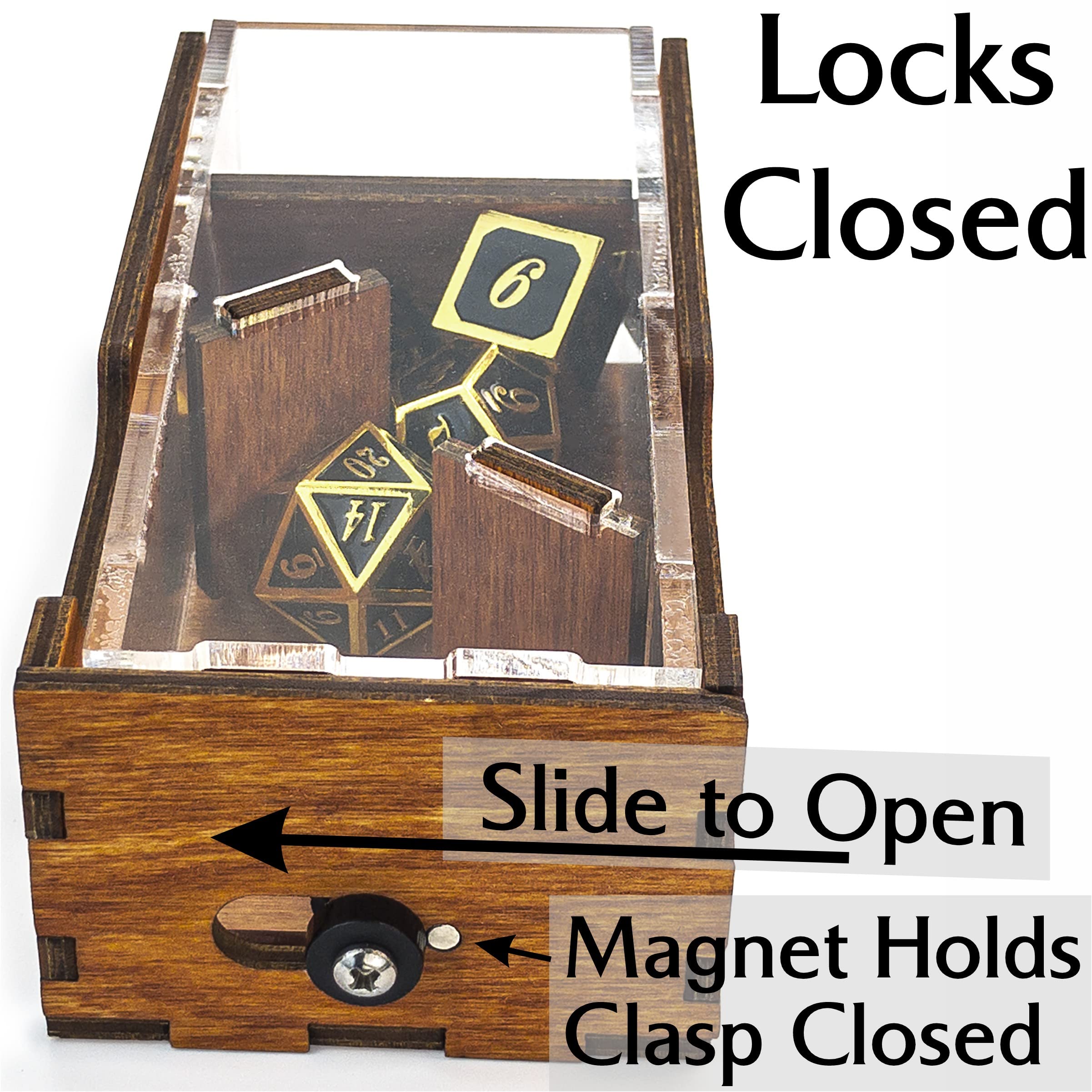 C4Labs Micro Travel Portable Dice Tower AND Dice Vault | Fits Standard Seven Set of Dice (Gunstock)