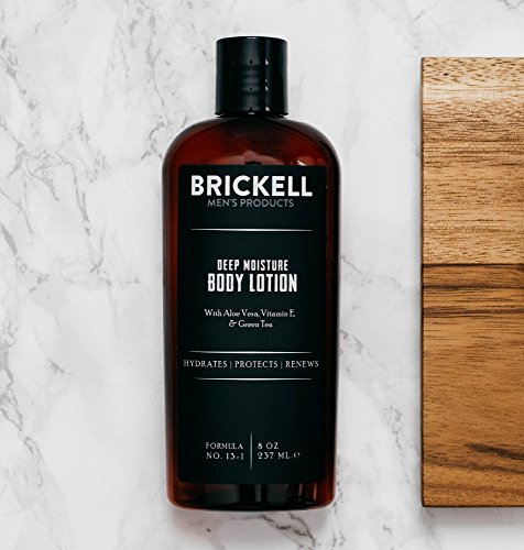 Brickell Men's Deep Moisture Body Lotion for Men, Natural and Organic Protects and Hydrates Dry Skin, 8 Ounce, Scented