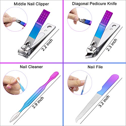 CGBE Manicure Set Nail Clippers Pedicure Kit Men Women Grooming kit Manicure Professional Tools Gift 7Pcs with Luxurious Travel Case
