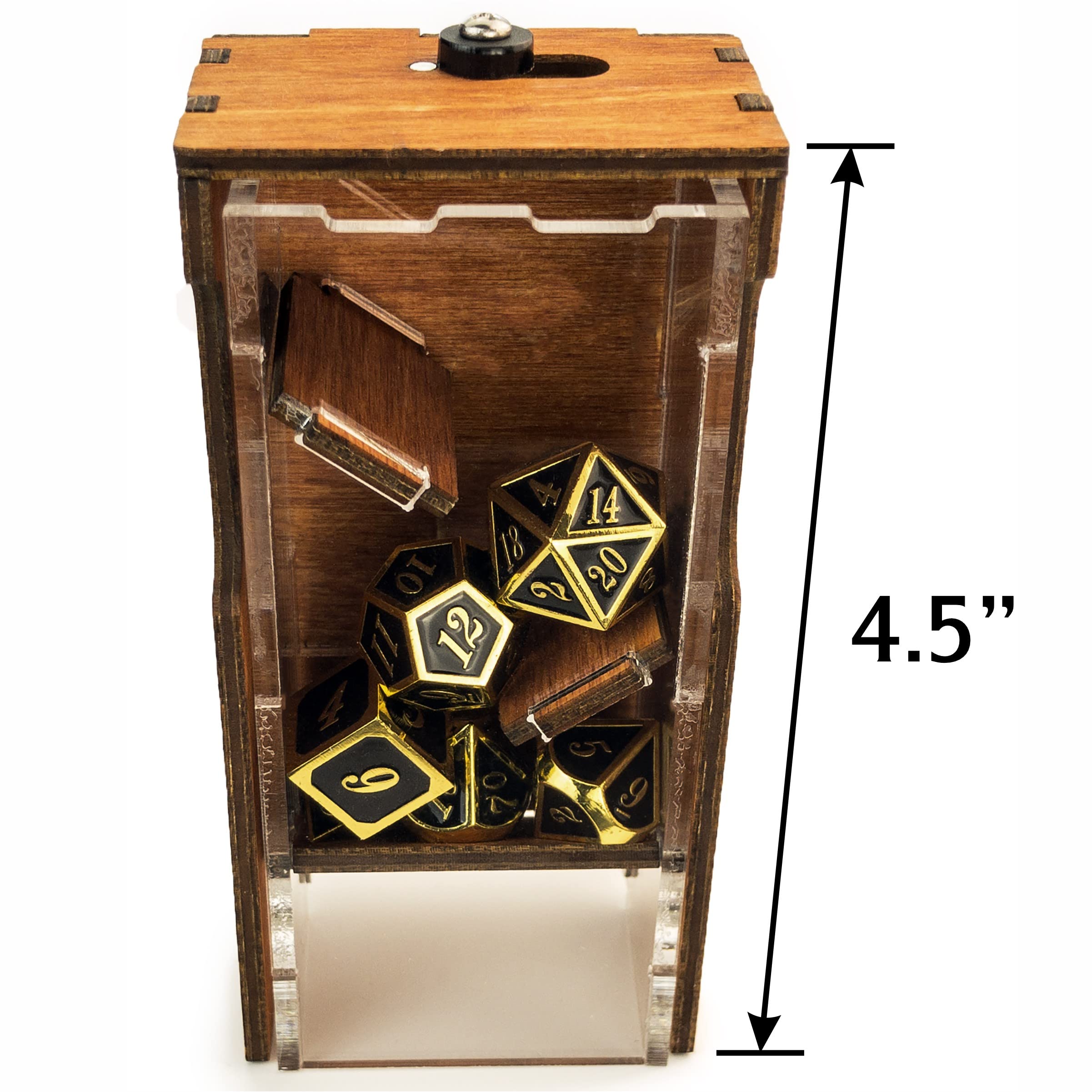 C4Labs Micro Travel Portable Dice Tower AND Dice Vault | Fits Standard Seven Set of Dice (Gunstock)