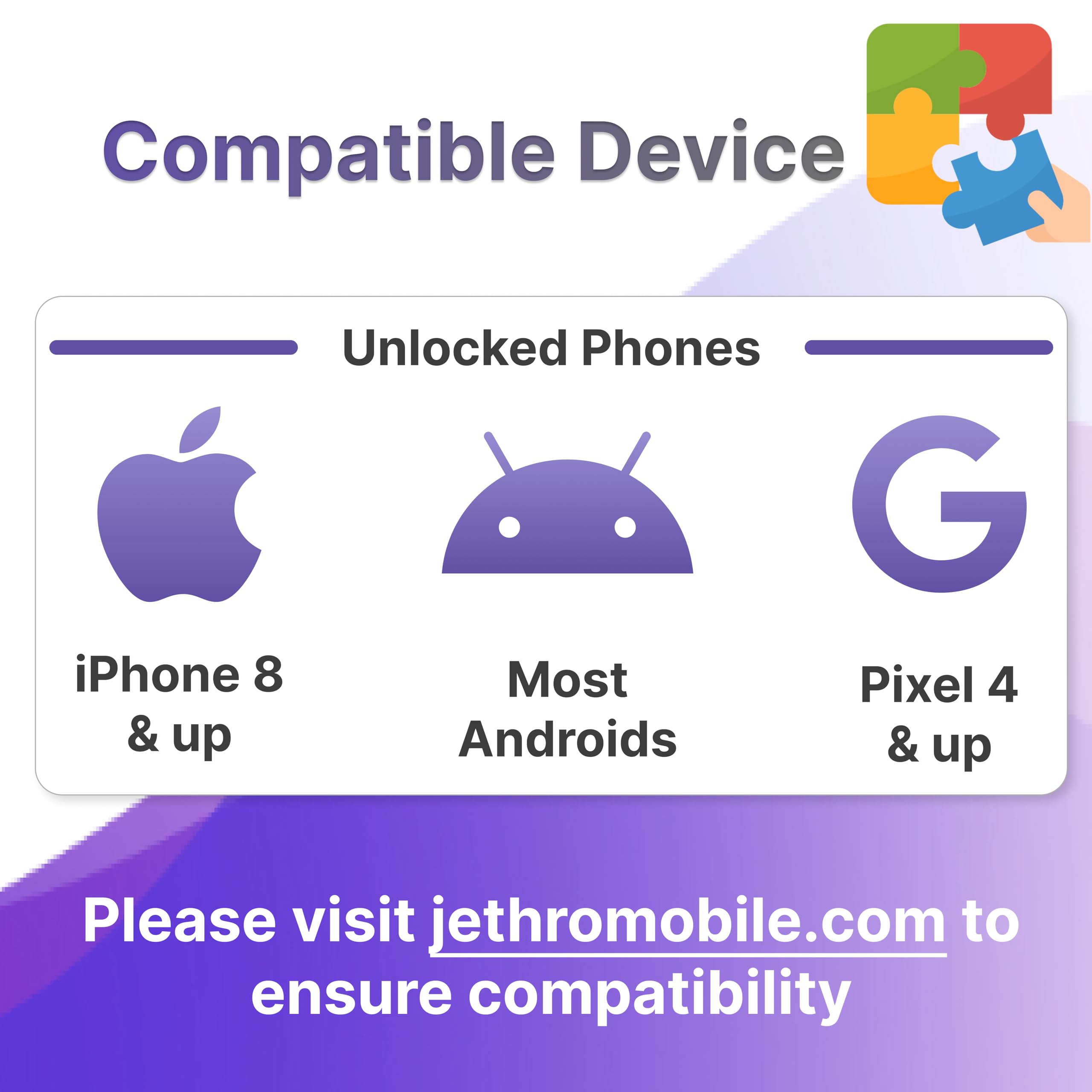 Jethro Mobile Prepaid SIM Card | 3GB High-Speed Data | Unlimited Talk, Text & Data | No Contract | Simple Activation | USA Nationwide Coverage | 30 Days